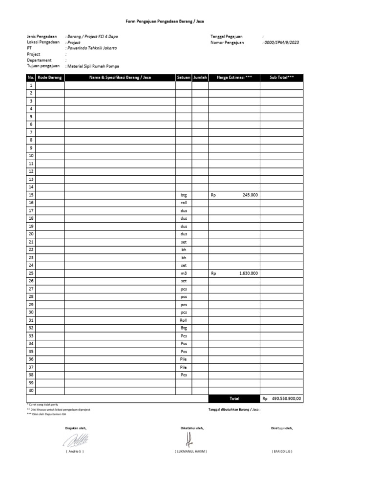Harga Resibon 4 Inch dalam Pengadaan | PDF