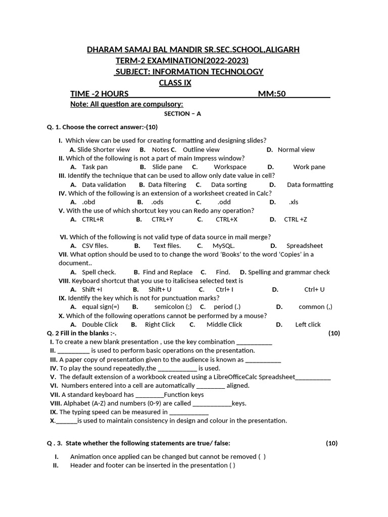 Dharam Samaj Bal Mandir SR | PDF | Spreadsheet | Computer Keyboard