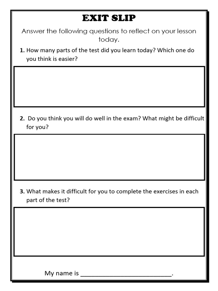 Exit Slip | PDF