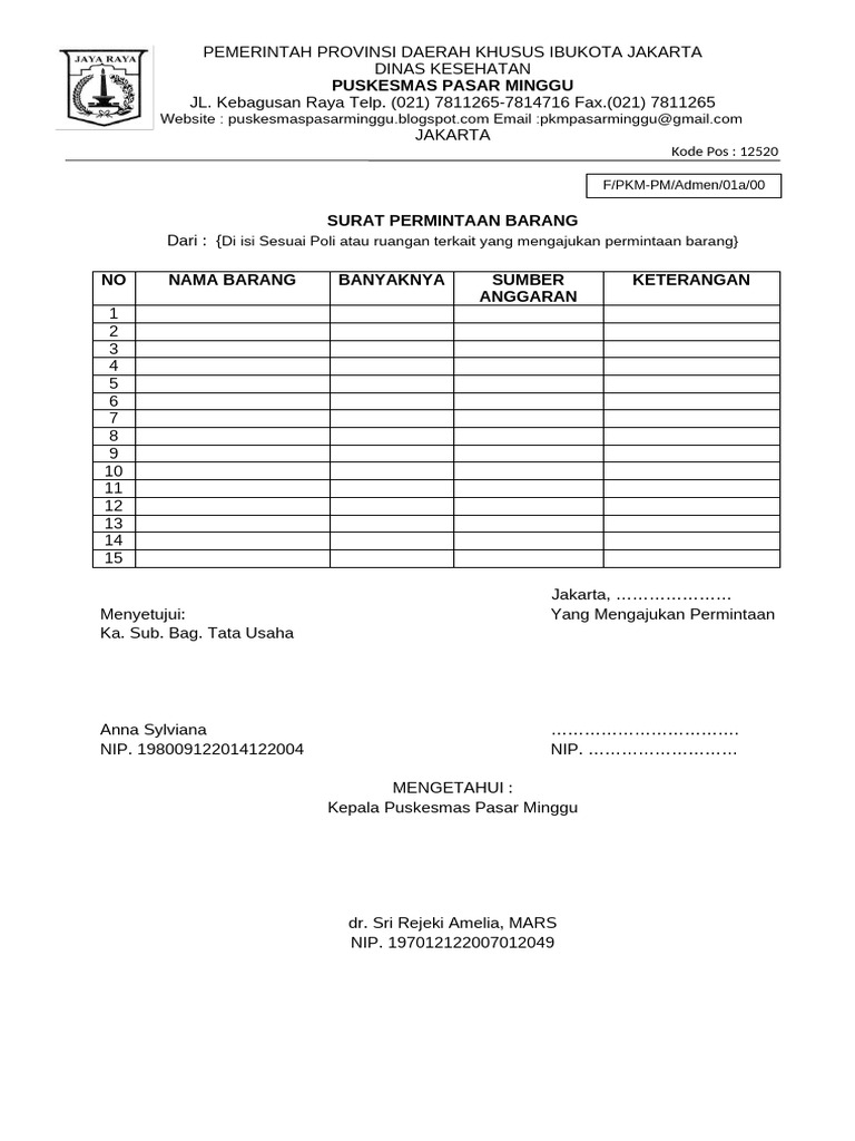 FORM PERMINTAAN BARANG Terbaru 2023 - FIX | PDF