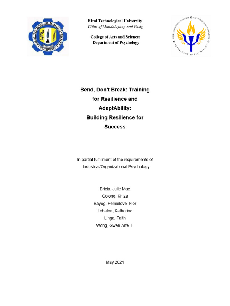 Copyof4Training Proposal | PDF | Psychological Resilience | Cognitive Science