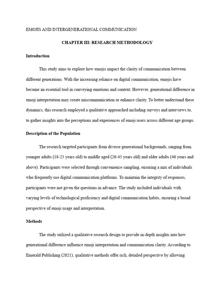 Chapter Three Research Paper | PDF | Qualitative Research | Communication