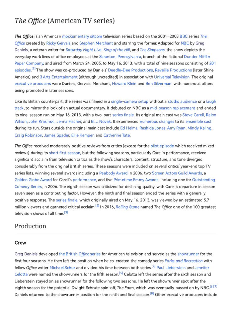 The Office (American TV Series) - Wikipedia | PDF | Erin Hannon | Sitcoms