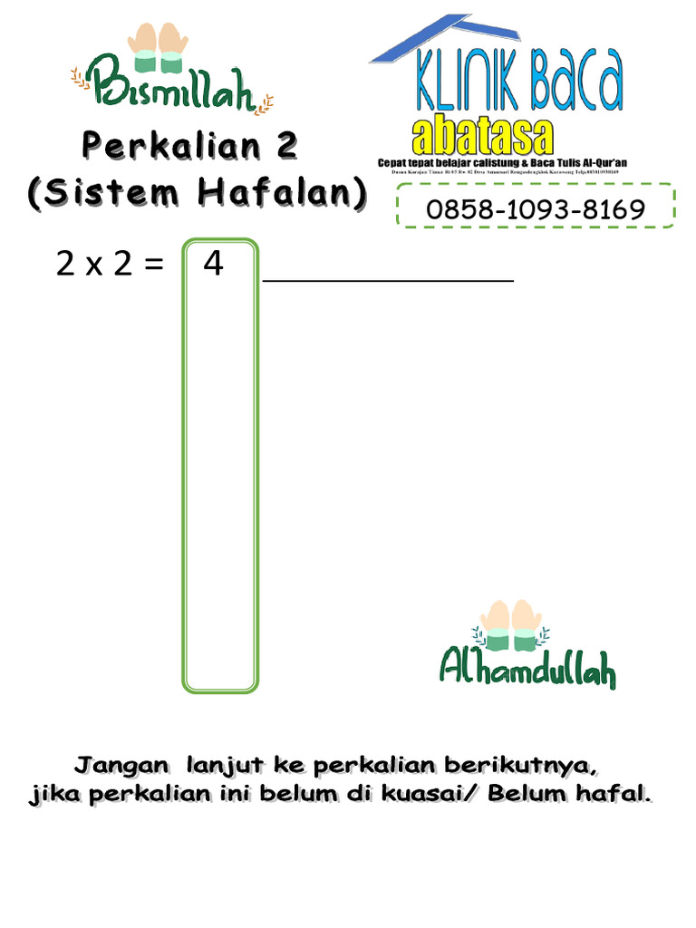 Panduan Perkalian Dasar 1-9 | PDF