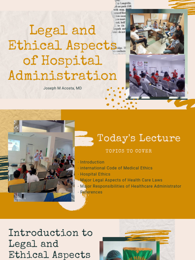 Legal and Ethical Aspects of Hospital Administration | PDF | Medical ...