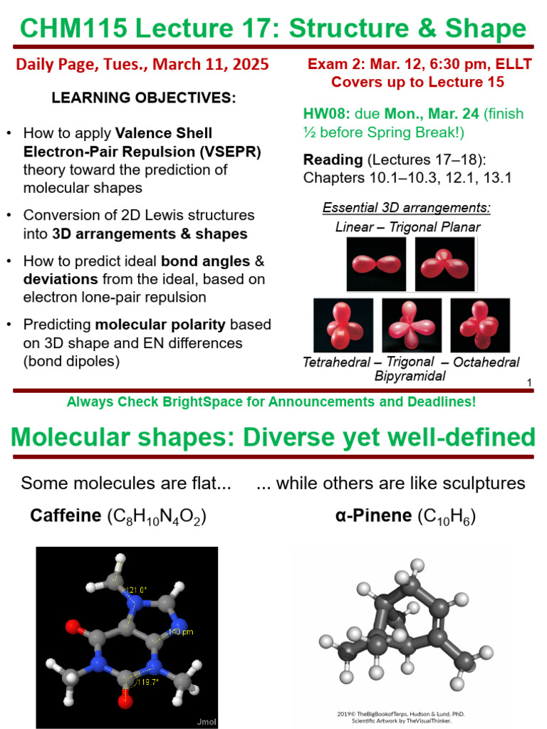 Lecture17 Lewis2 - VSEPR - Polarity - 03112025 | PDF | Chemical Bond ...
