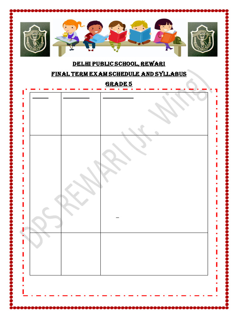 Final Term Schedule and Syllabus 5 | PDF