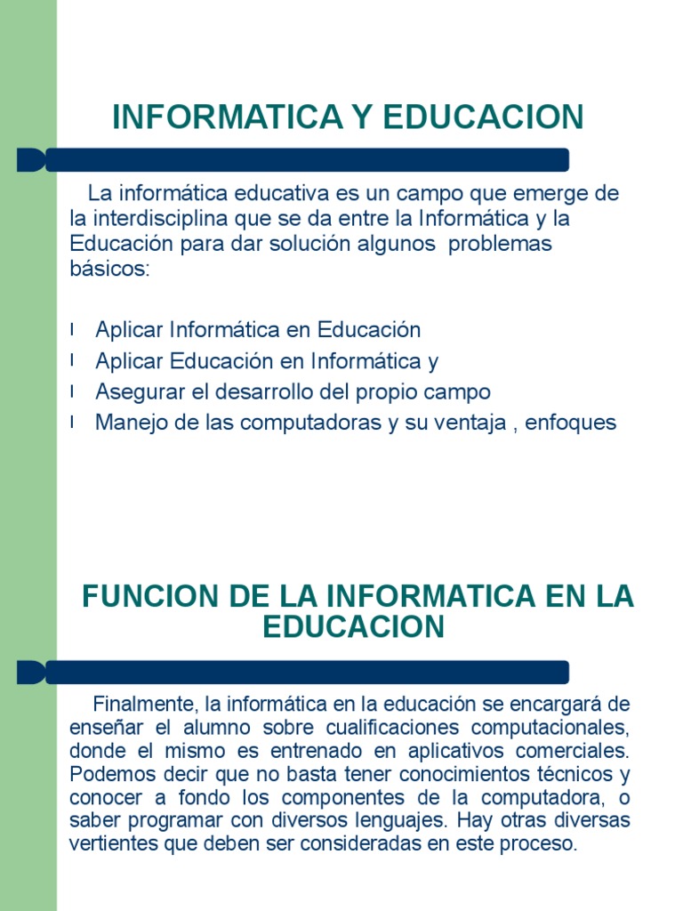 Informática en La Educacion | PDF | Aprendizaje | Informática