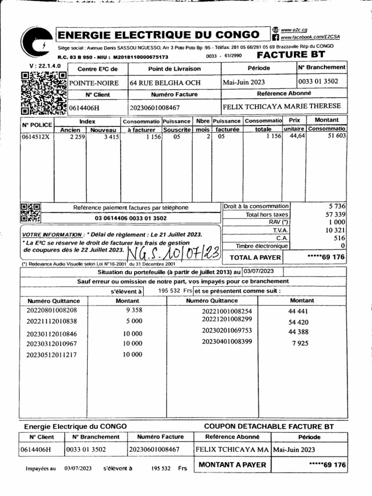 Facture E2C Du 10:07:23 | PDF