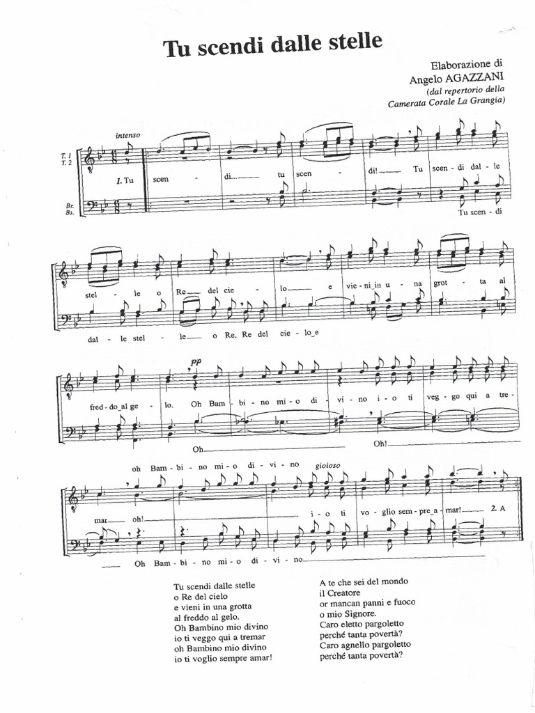 Tu Scendi Dalle Stelle A. Agazzani | PDF