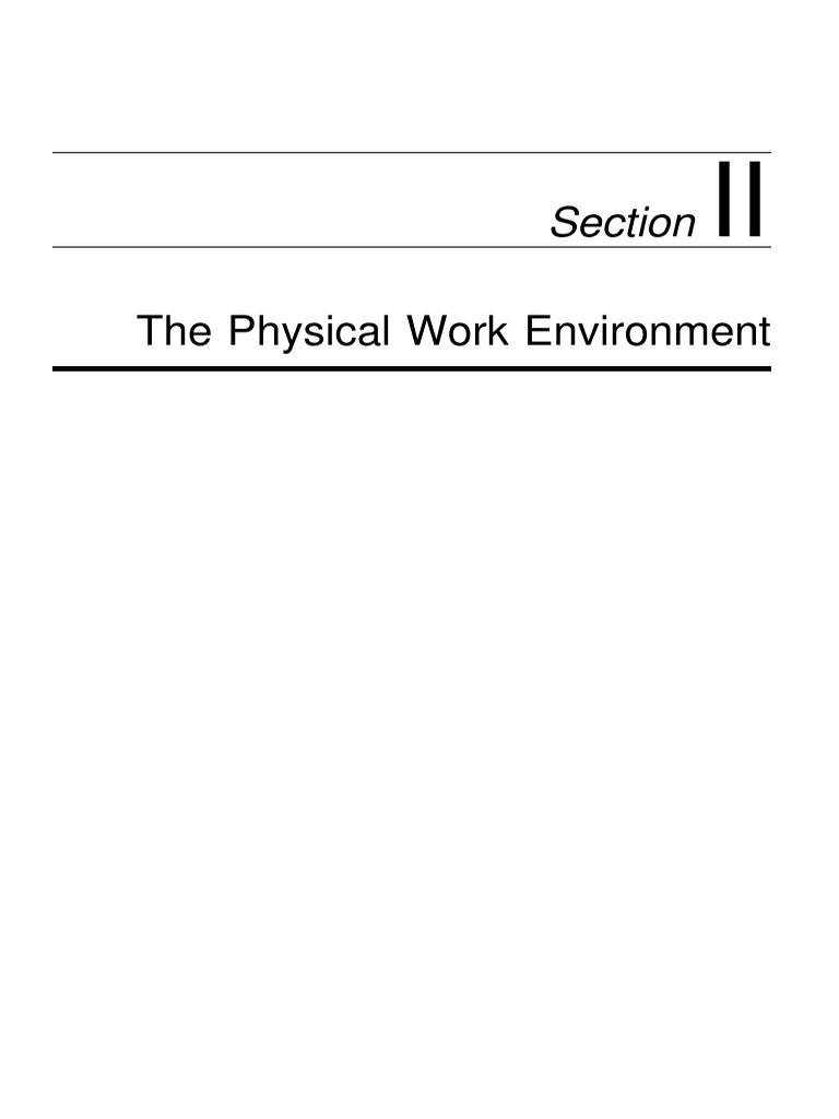The Physical Work Environment: Section | PDF | Perspiration | Hyperthermia