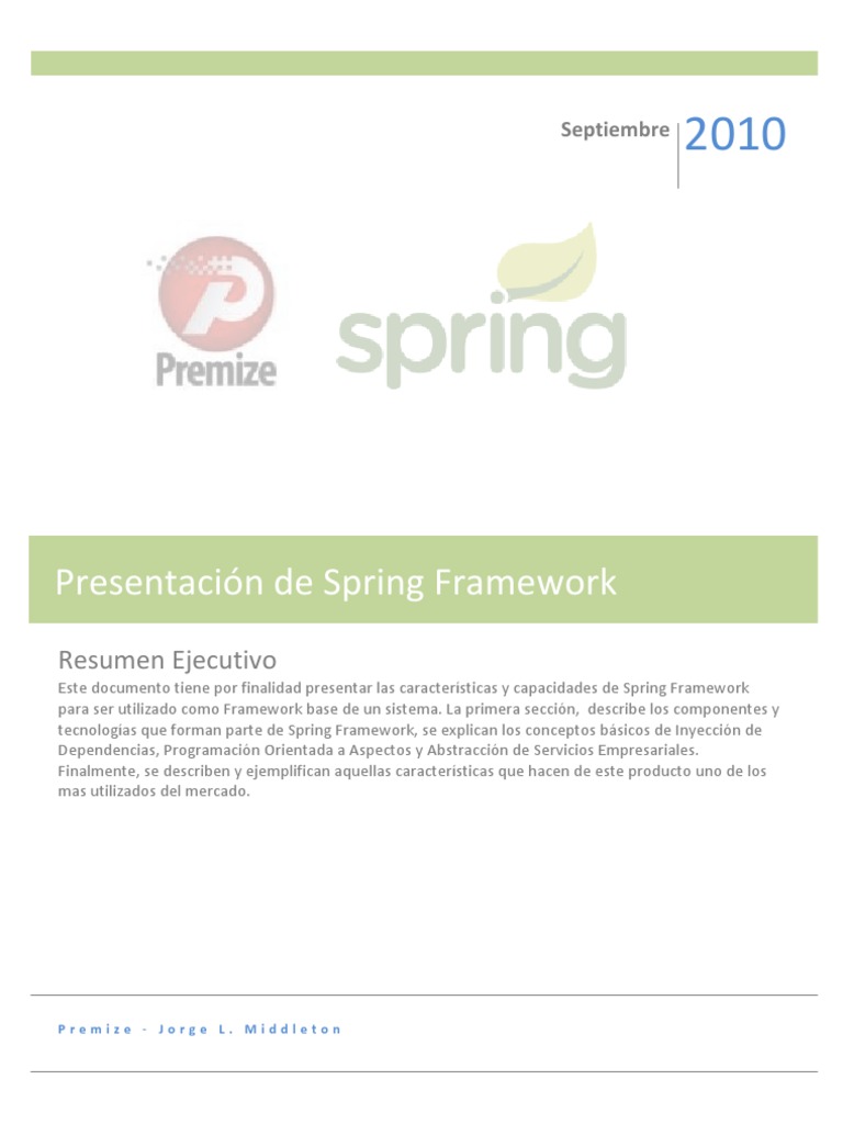 Presentacion Spring Framework | PDF | Tecnología