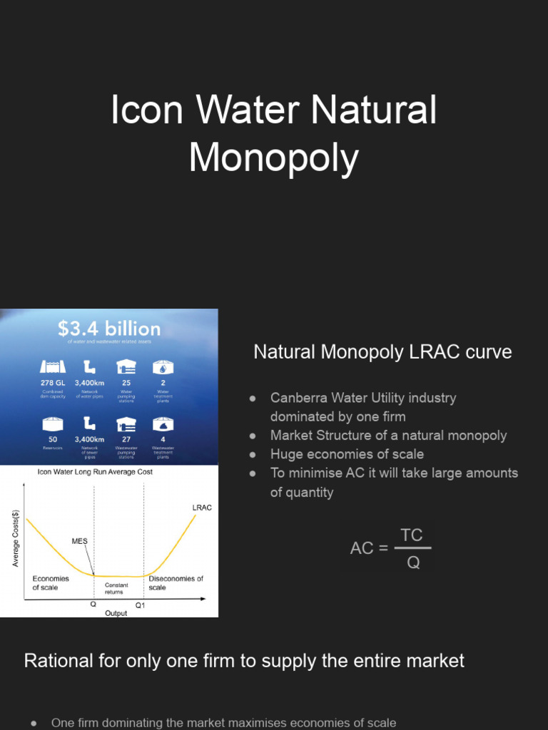 Canberra Water Natural Monopoly Analysis | PDF | Monopoly | Profit ...