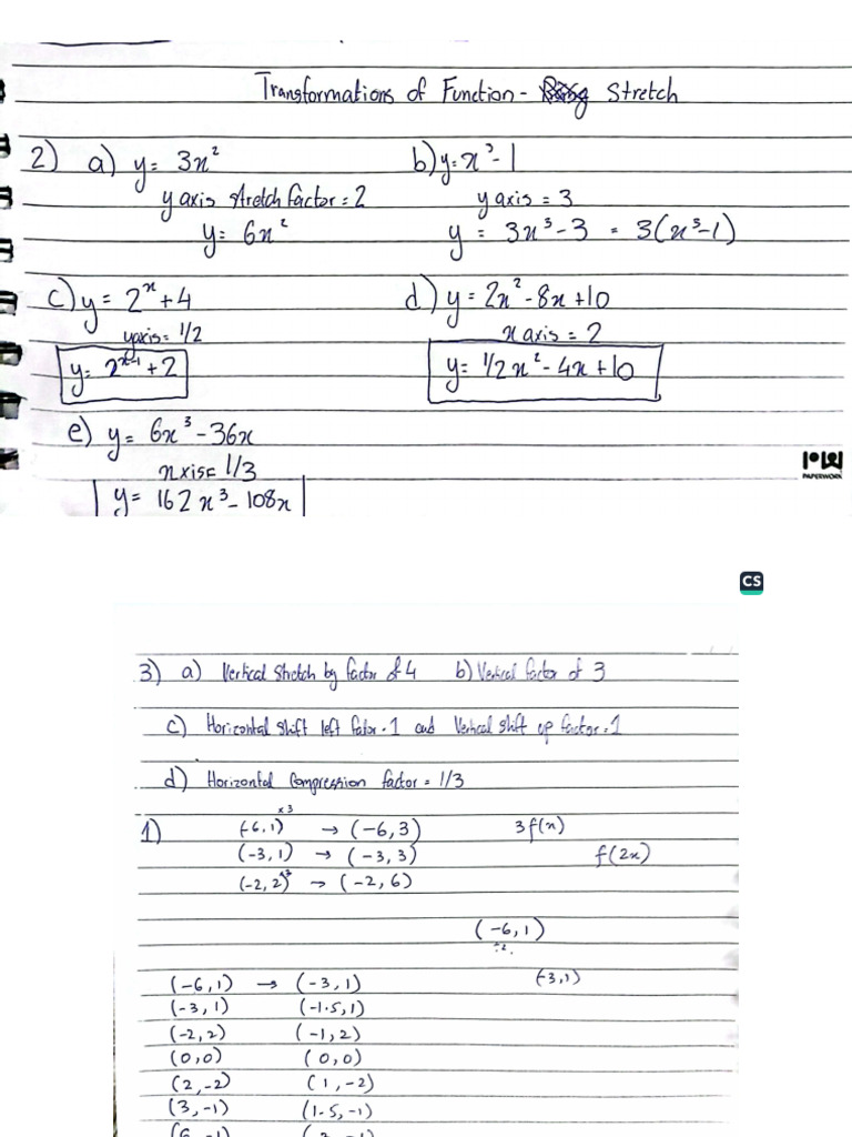 Transformation of Functions - Stretch | PDF