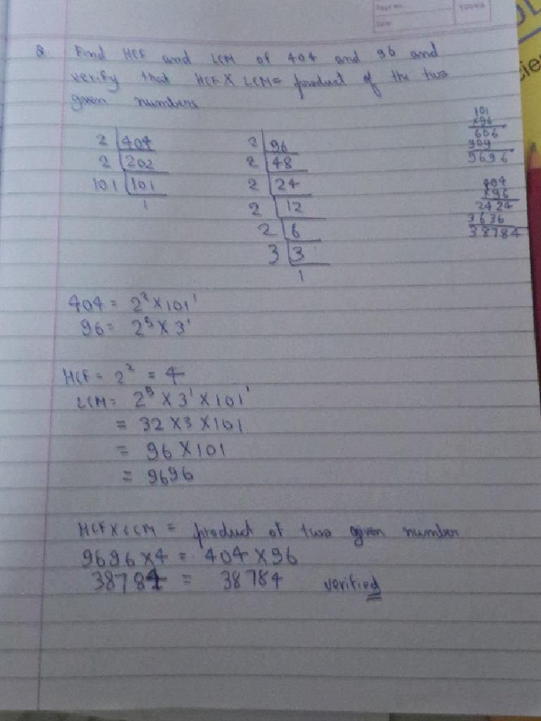 Find HCF and LCM of | PDF
