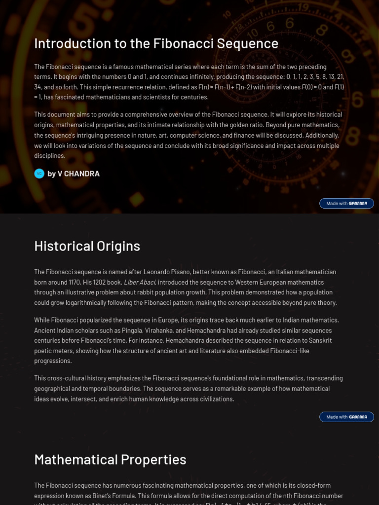 Introduction To The Fibonacci Sequence | PDF | Sequence | Mathematics