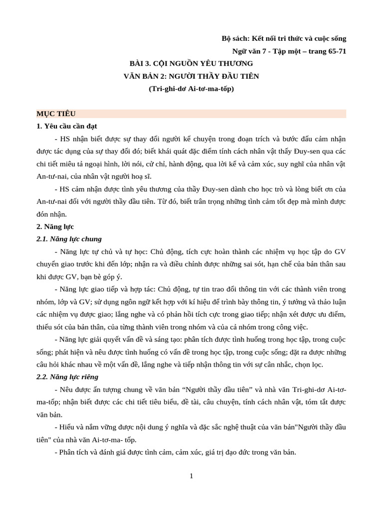 Btn6 Người Thầy Đầu Tiên | PDF