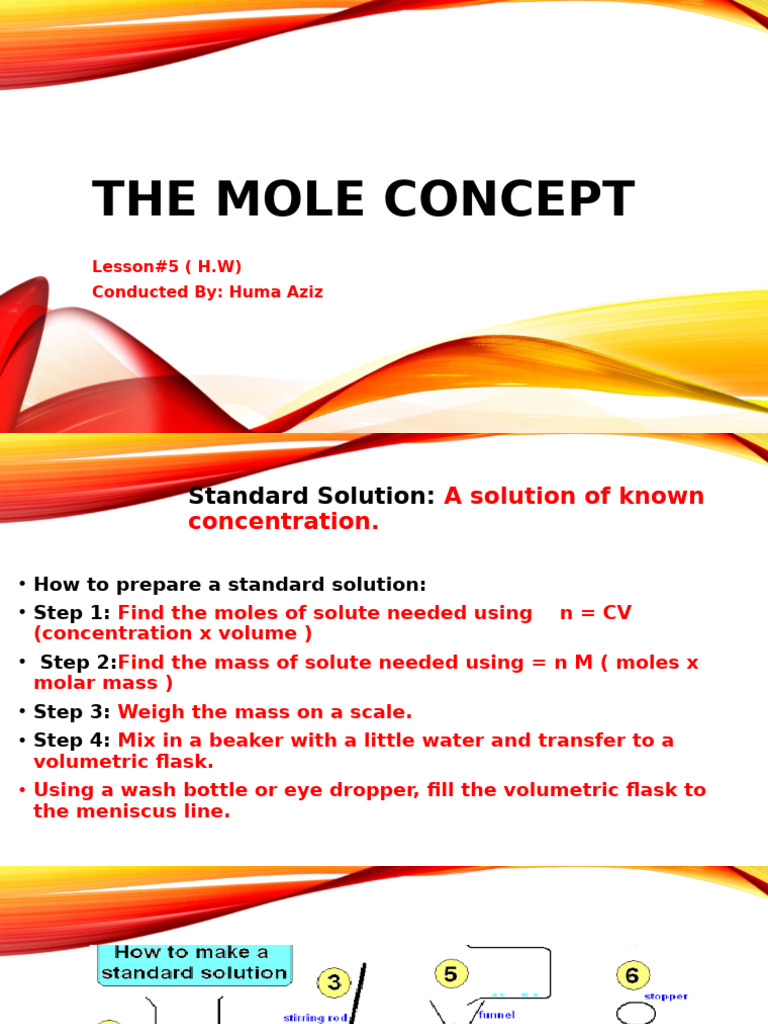 The Mole Concepts (H.W 5) | PDF