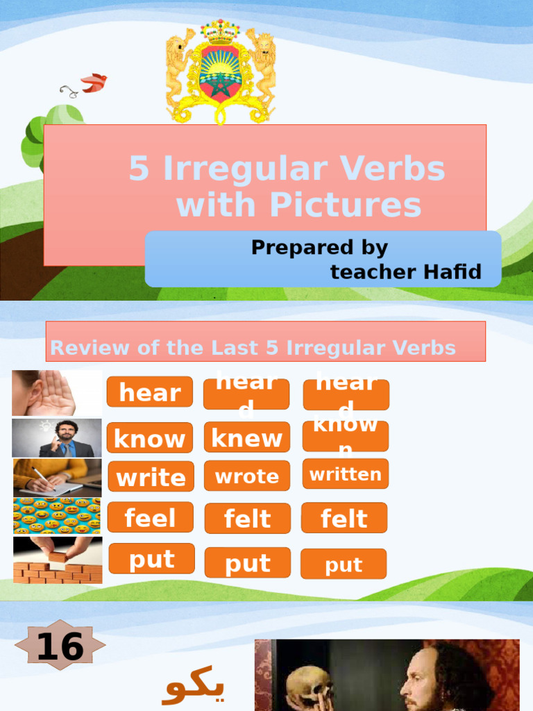 Irregular Verbs List 4 CLT Communicative Language Teaching Resources ...