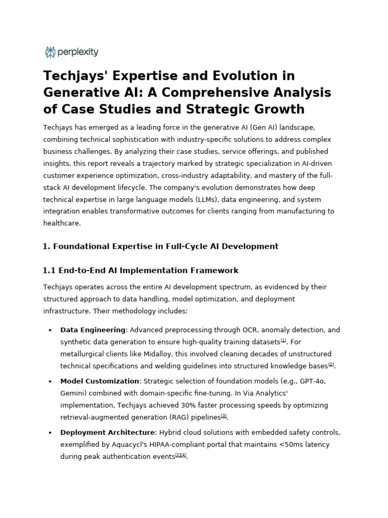 Techjays' Expertise and Evolution in Generative AI | PDF | Artificial Intelligence ...