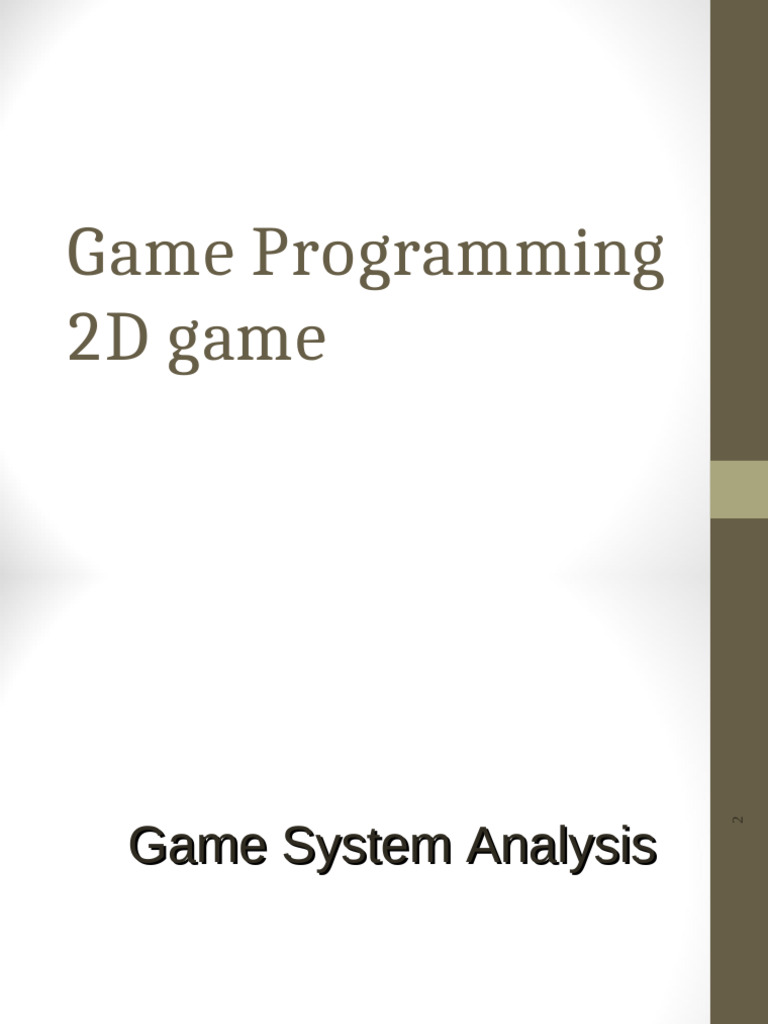 2D Game Programming System Analysis | PDF | Computing
