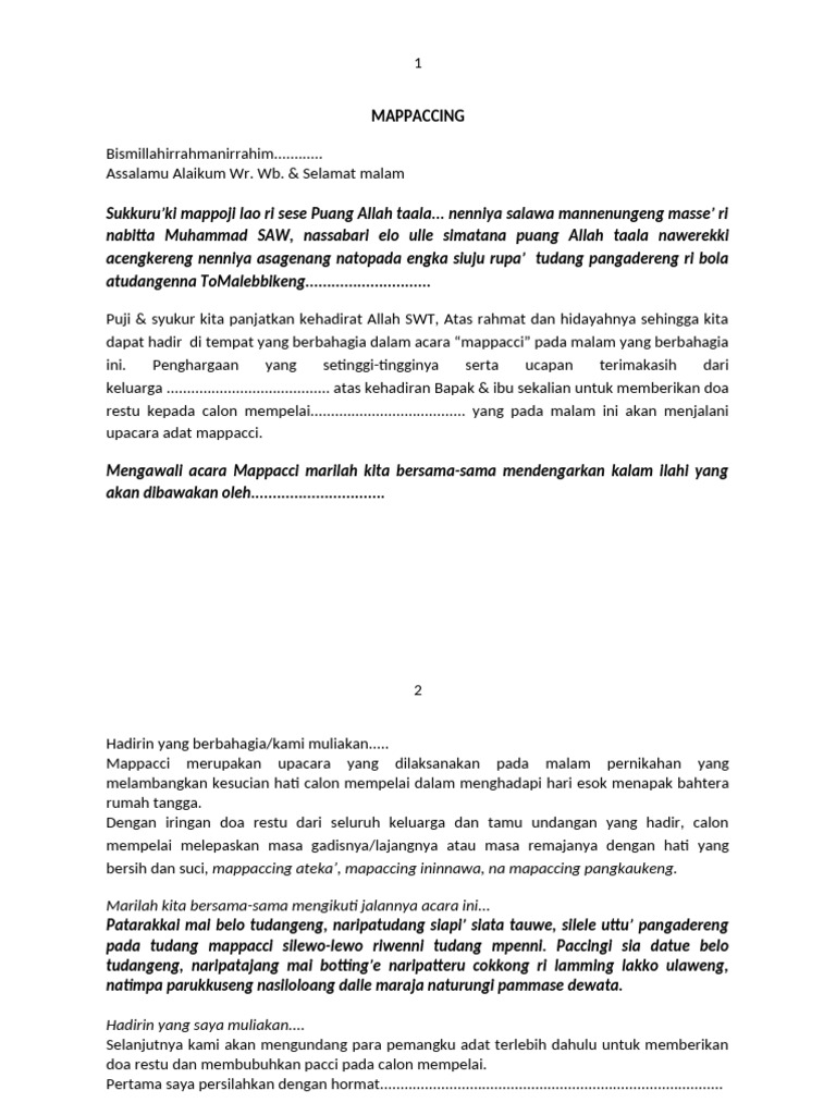 Naskah Mappaccing | PDF