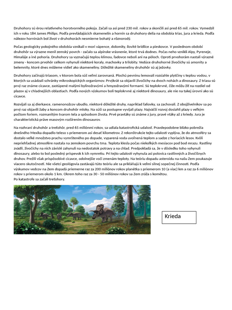 Druhohory (Mesozoic) | PDF