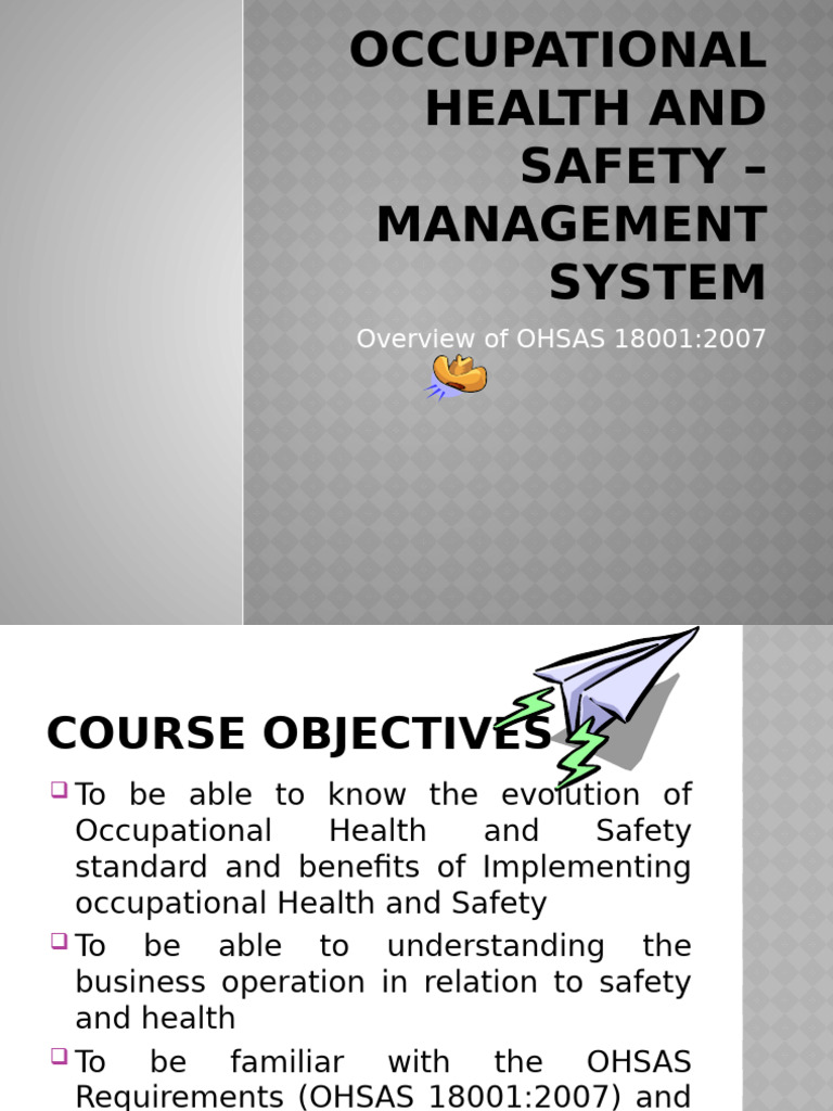overview of OHSAS 18001 | PDF | Occupational Safety And Health | Risk