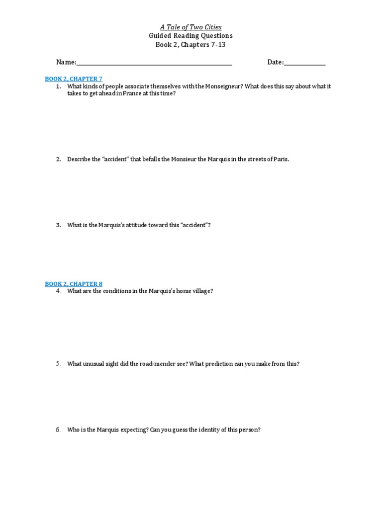 A Tale of Two Cities Book 2 Chapters 7-13 | PDF | A Tale Of Two Cities ...