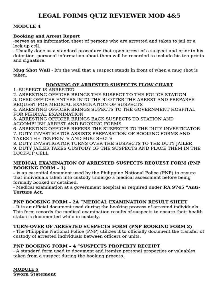 LEGAL FORMS QUIZ REVIEWER MOD 4-5 | PDF | Affidavit | Perjury