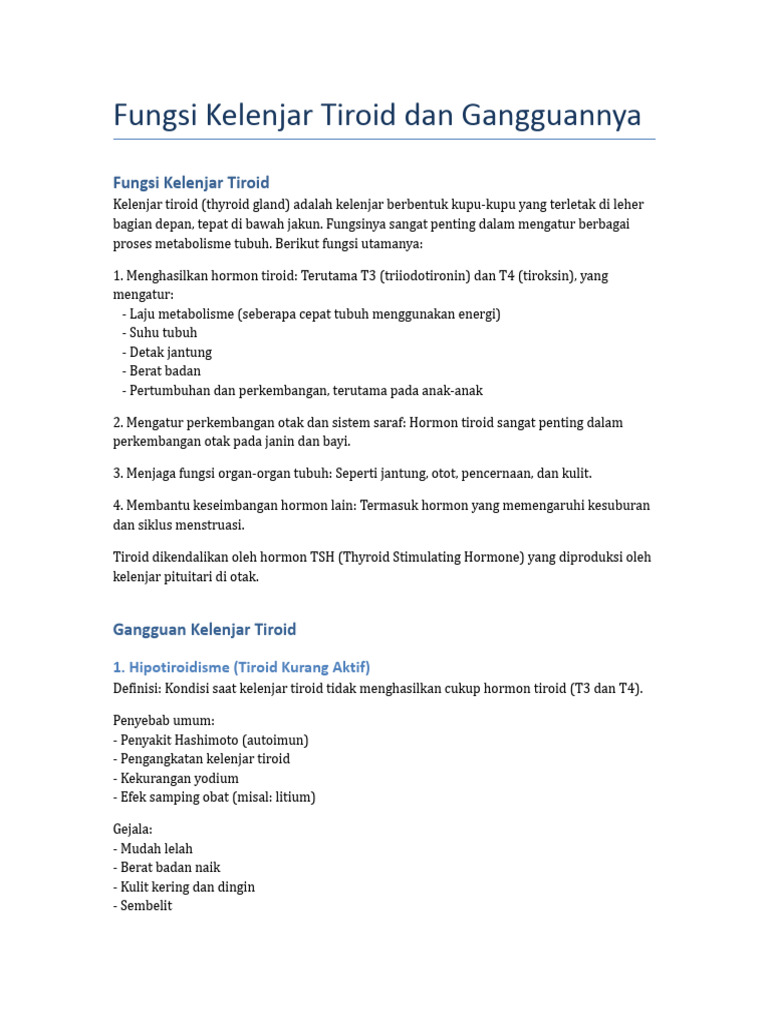 Gangguan dan Pengobatan Tiroid | PDF