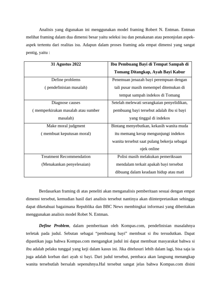 Analisis Yang Digunakan Ini Menggunakan Model Framing Robert N | PDF