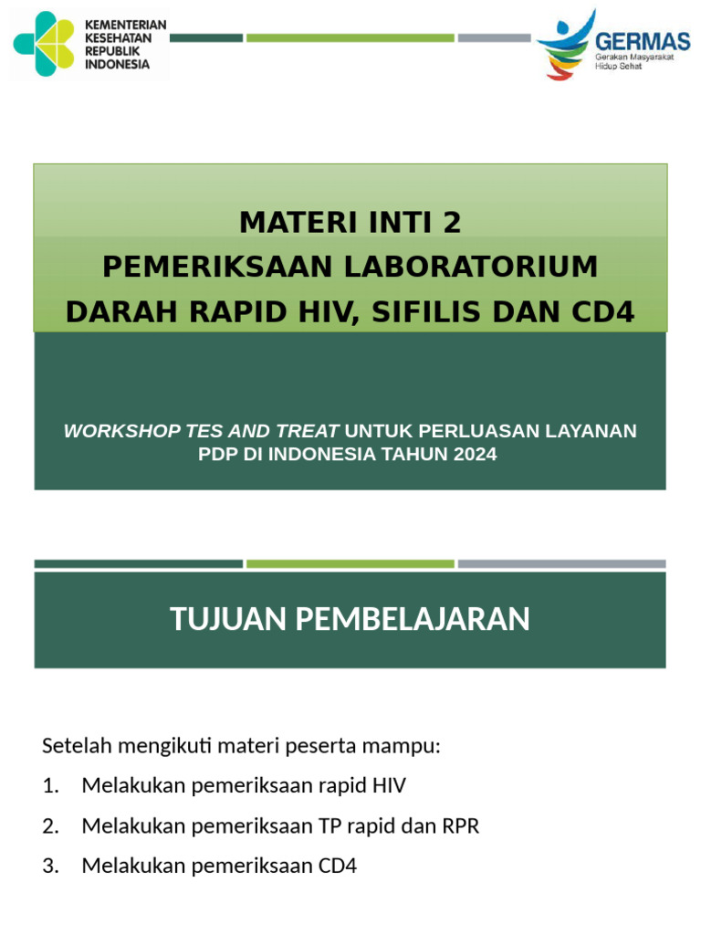 MI 2 - Pemeriksaan Lab Darah Rapid Anti HIV, Sifilis dan CD4_rev1 (1) | PDF