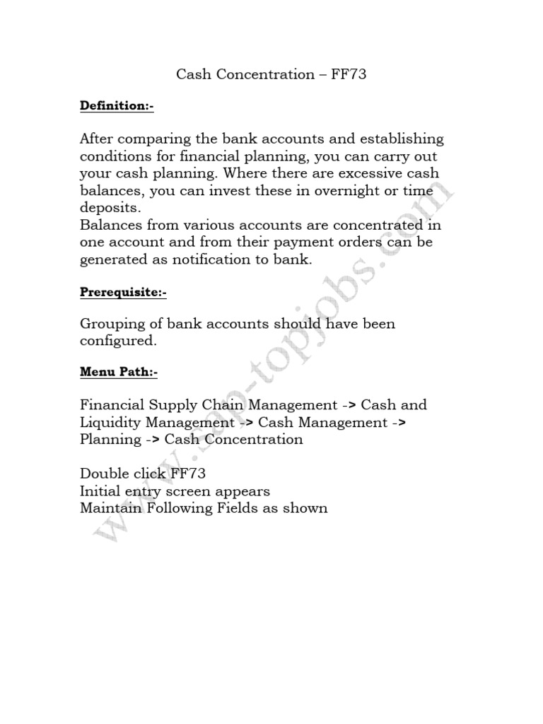Cash Concentration | PDF