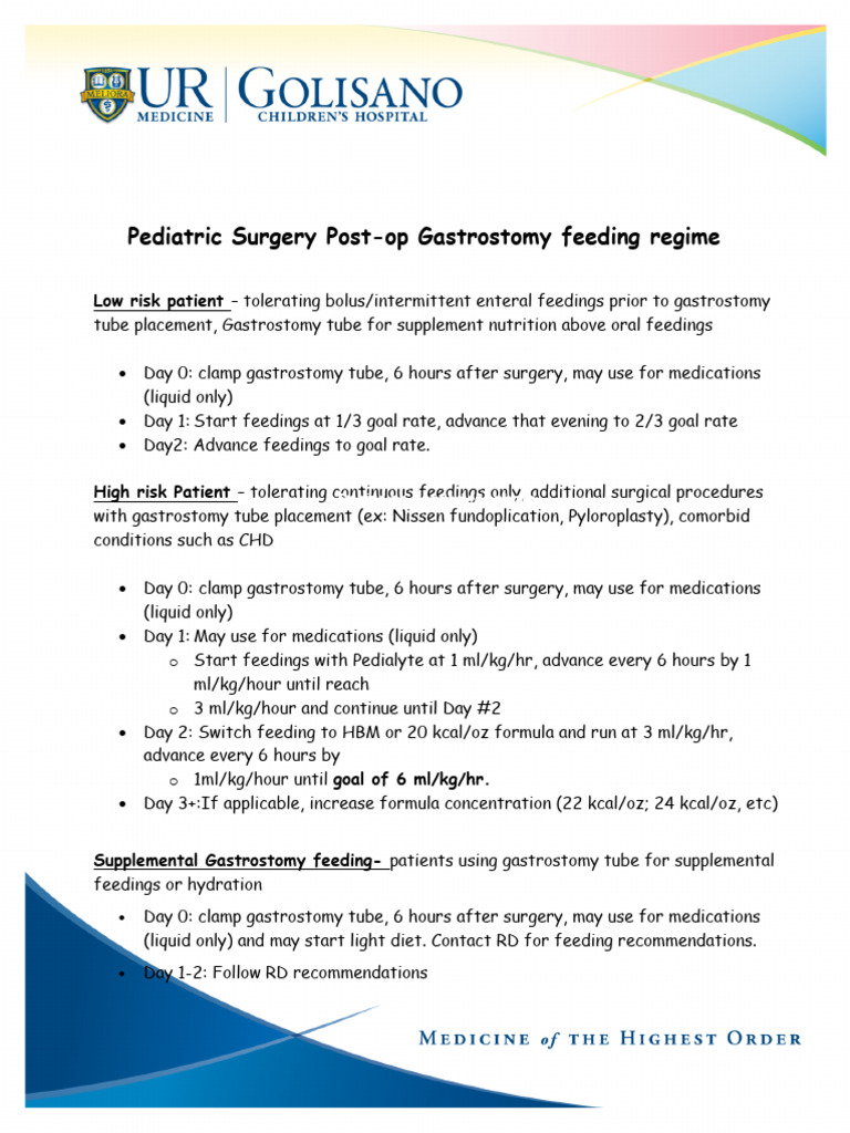 G Tube Feeding Guidelines | PDF