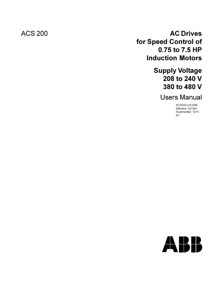ACS200 User Manual | PDF | Alternating Current | Power Supply