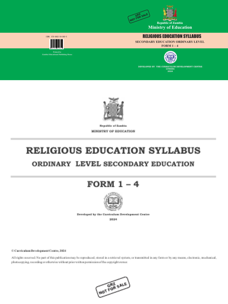 Zambia Secondary Religious Education Syllabus | PDF