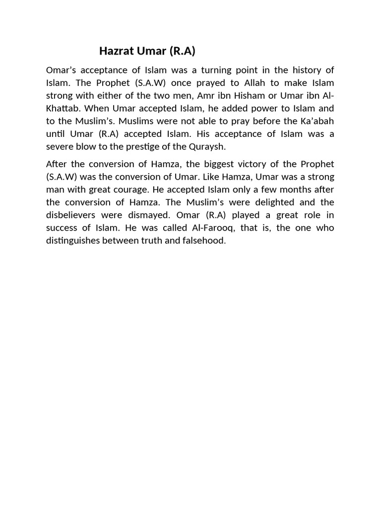 Hazrat Umar | PDF