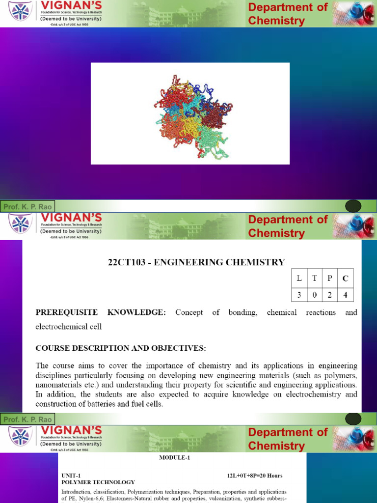Engineering Chemistry Unit-1 | PDF | Polymers | Polyethylene