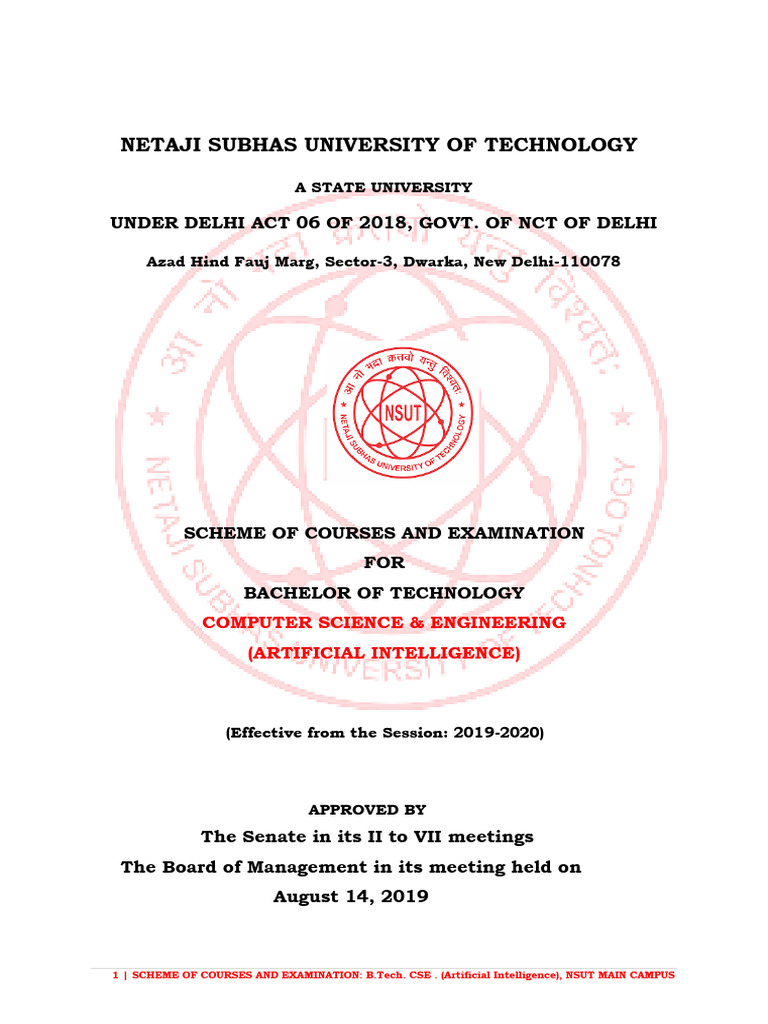 Scheme of Learning Btech TEMPLATE (BLUE BOOK) CSAI | PDF | Curvature ...