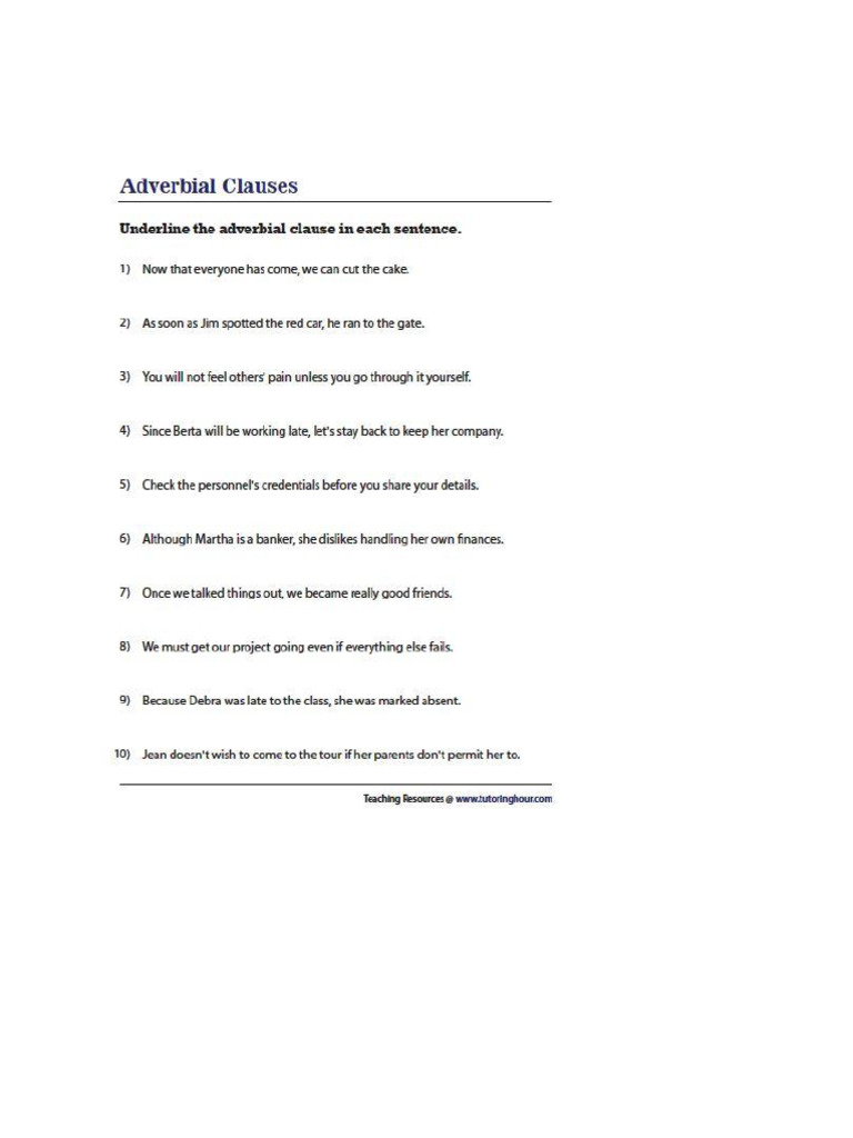 Adverb Clause | PDF