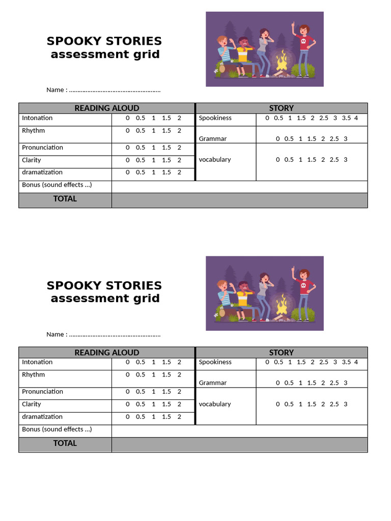 SPOOKY STORIES Grid | PDF
