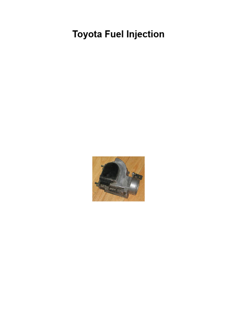 Toyota Fuel Injection System Overview | PDF | Fuel Injection | Throttle