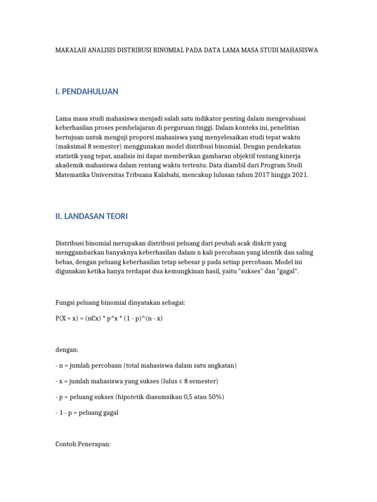 Makalah Distribusi Binomial Final | PDF