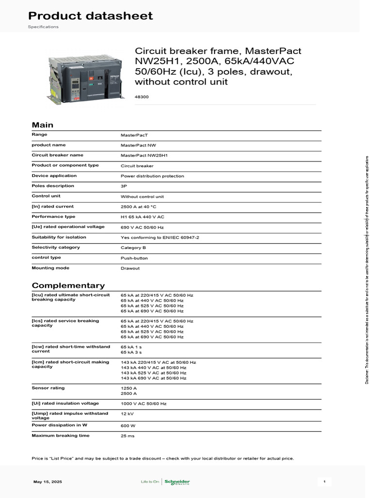 Schneider Electric - MasterPact-NW - 48300 | PDF | Recycling ...
