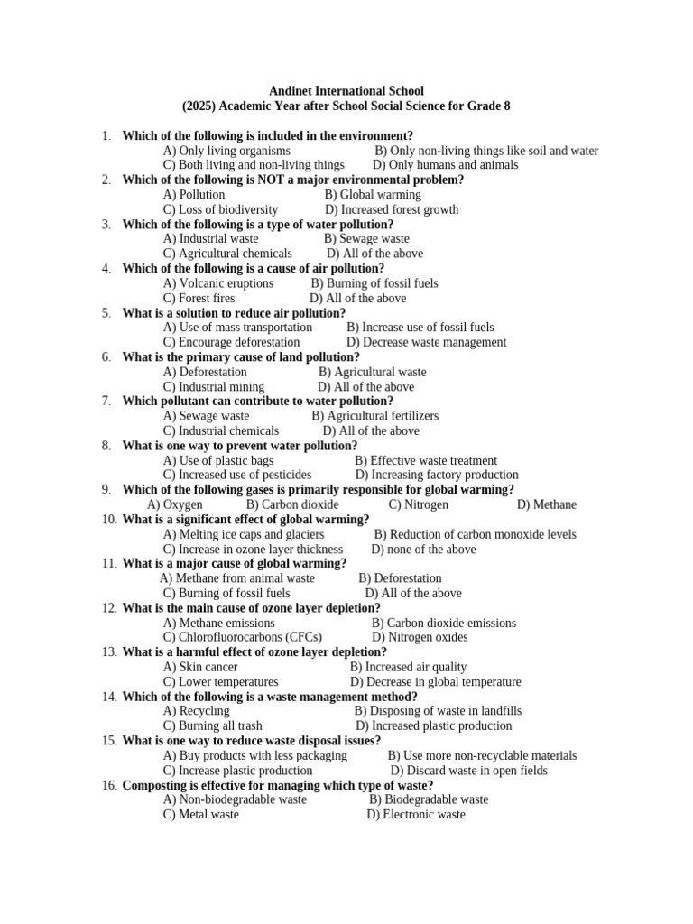 After Svhool Worksheet Environment | PDF | Waste | Pollution