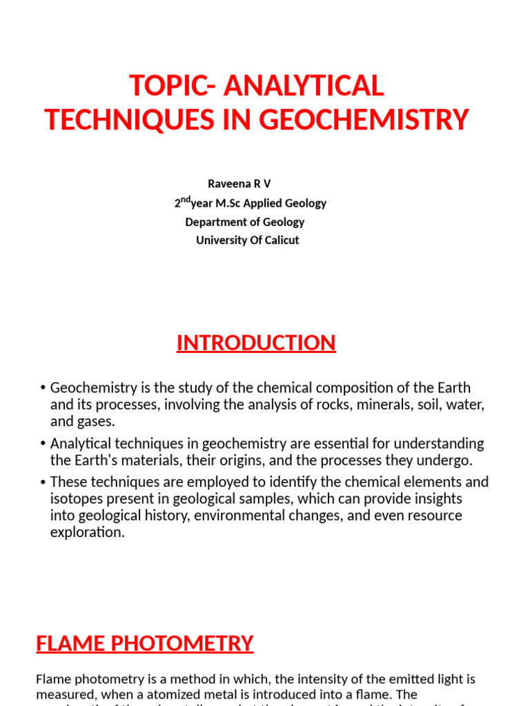 Topic - Analytical Techniques in Geochemistry | PDF | Absorption ...