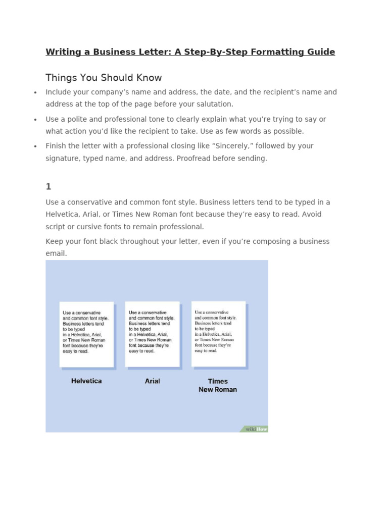 Writing A Business Letter | PDF