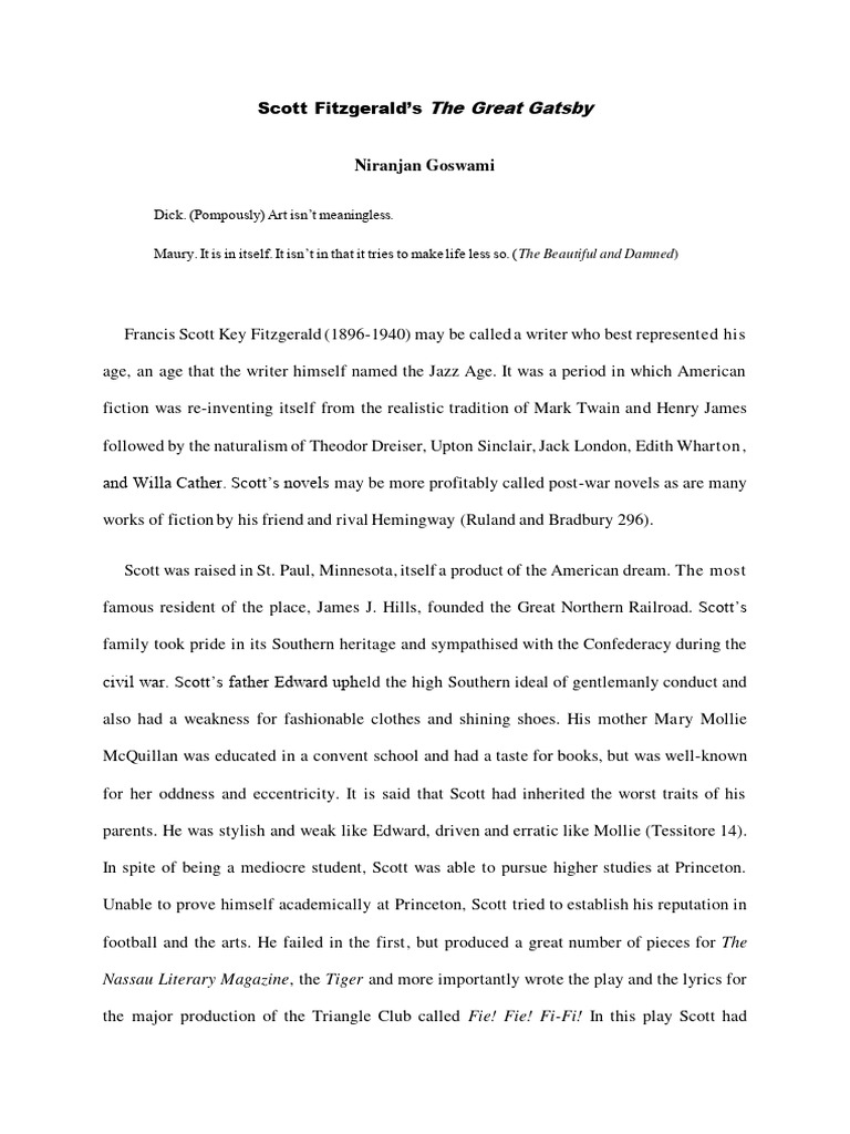 Scott_Fitzgeralds_The_Great_Gatsby | PDF | The Great Gatsby | Zelda ...
