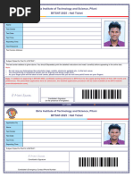 BITSAT-2024 Hall Ticket Instructions | PDF